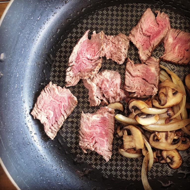 Leftover Filet Mignon Turned Cheese Steak Sandwich – Food Snob