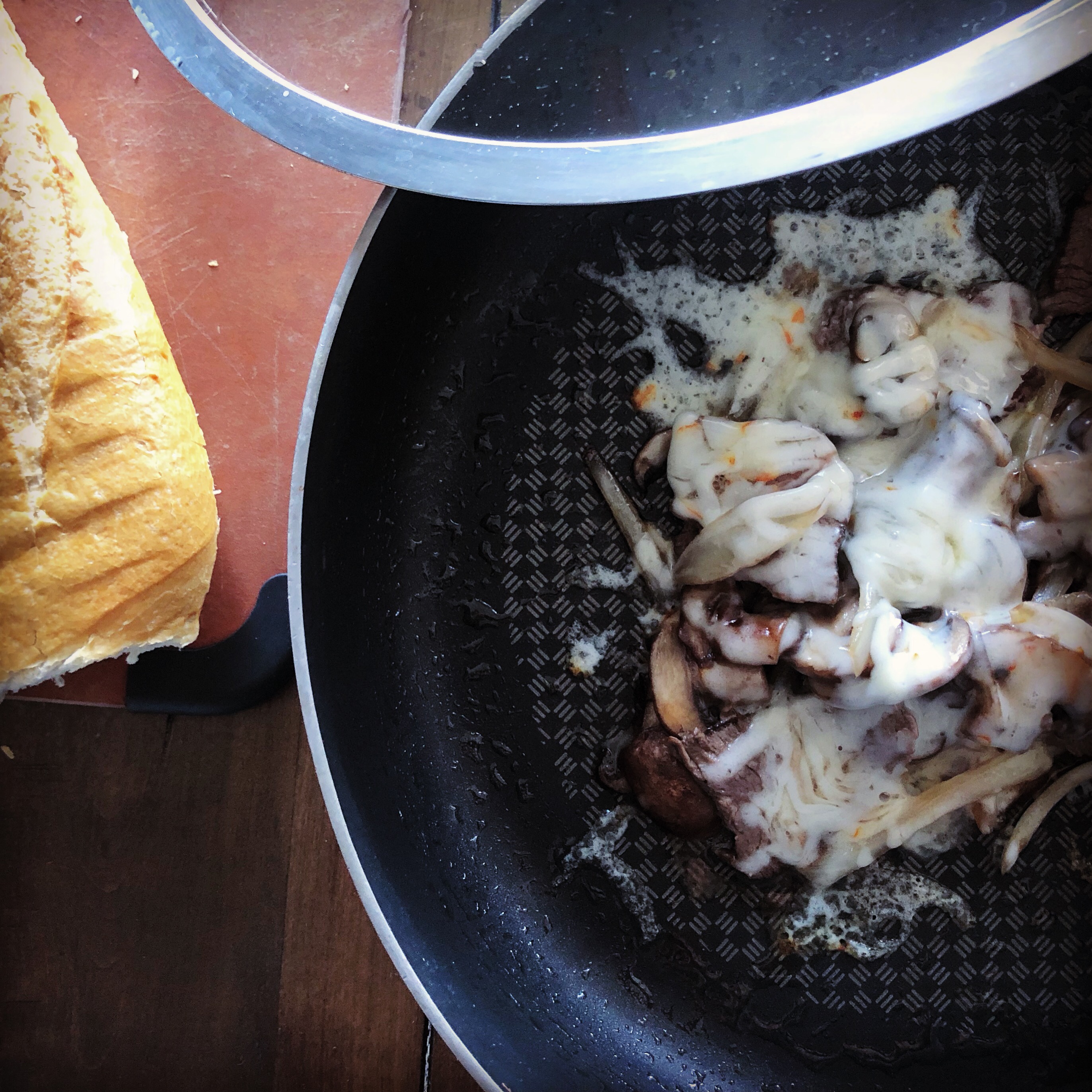 Leftover Filet Mignon Turned Cheese Steak Sandwich – Food Snob