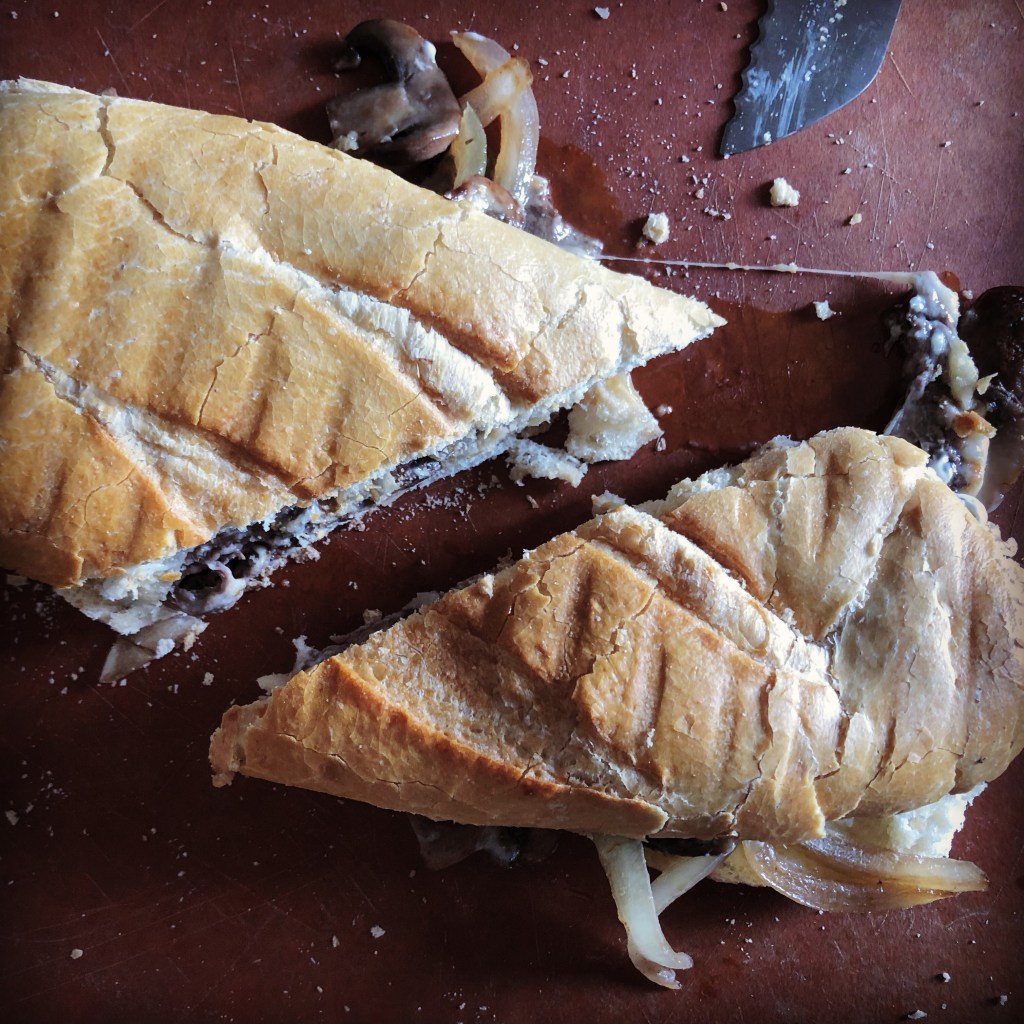 Leftover Filet Mignon Turned Cheese Steak Sandwich – Food Snob
